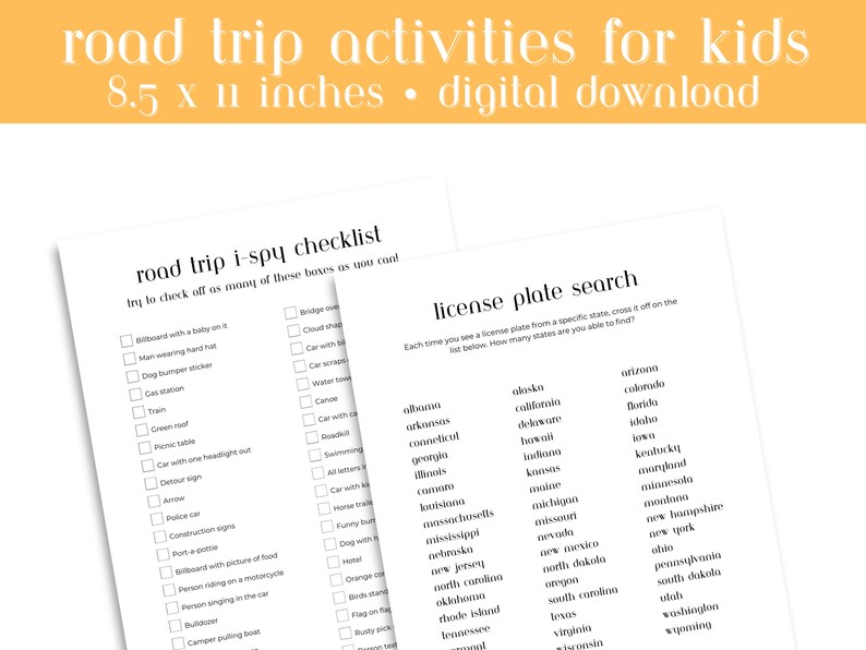 Family Road Trip Printable Activities and Games | 8 Fun Summer Vacation ...