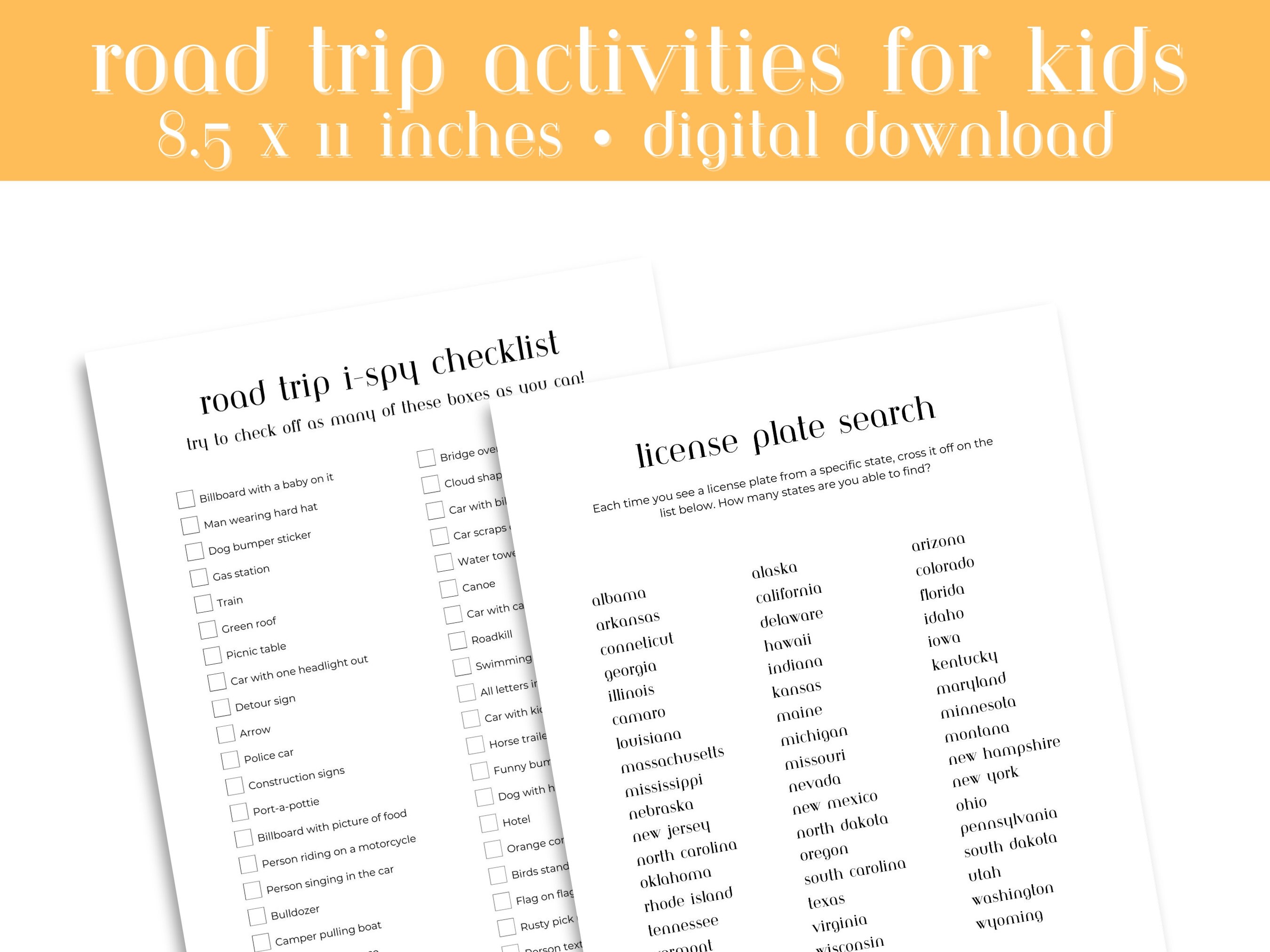 Family Road Trip Printable Activities and Games | 8 Fun Summer Vacation ...