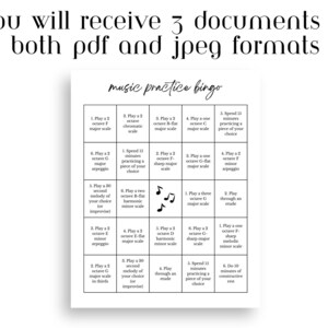 Music Practice Bingo | Printable Bingo Game With Instructions and Pre ...
