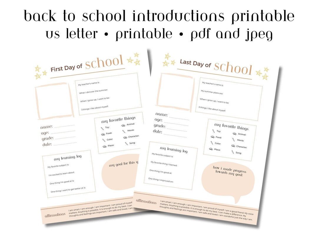 Classroom Introductions Printable | Back to School Printable and ...