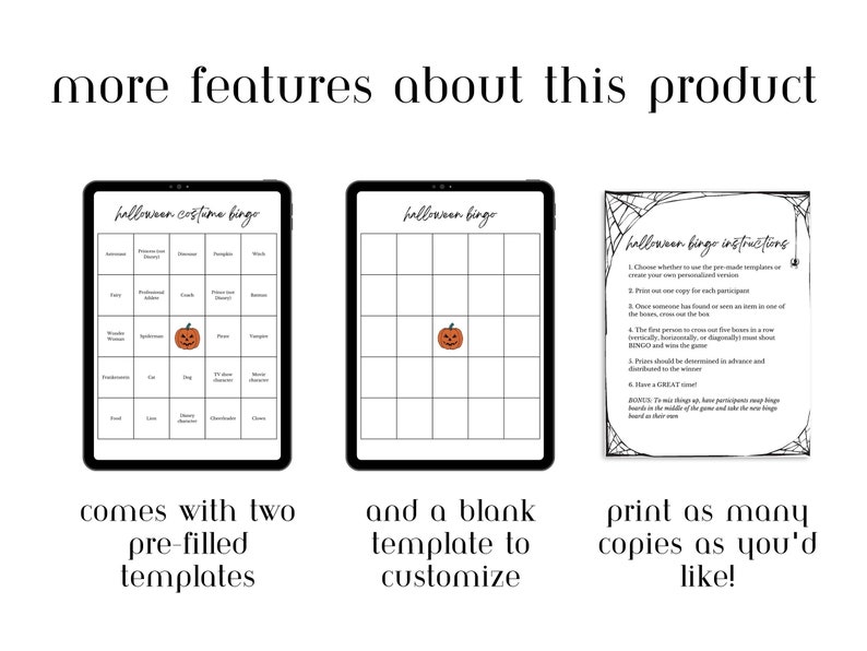 Halloween Bingo Cards | Halloween Trick or Treat and Costume Bingo ...