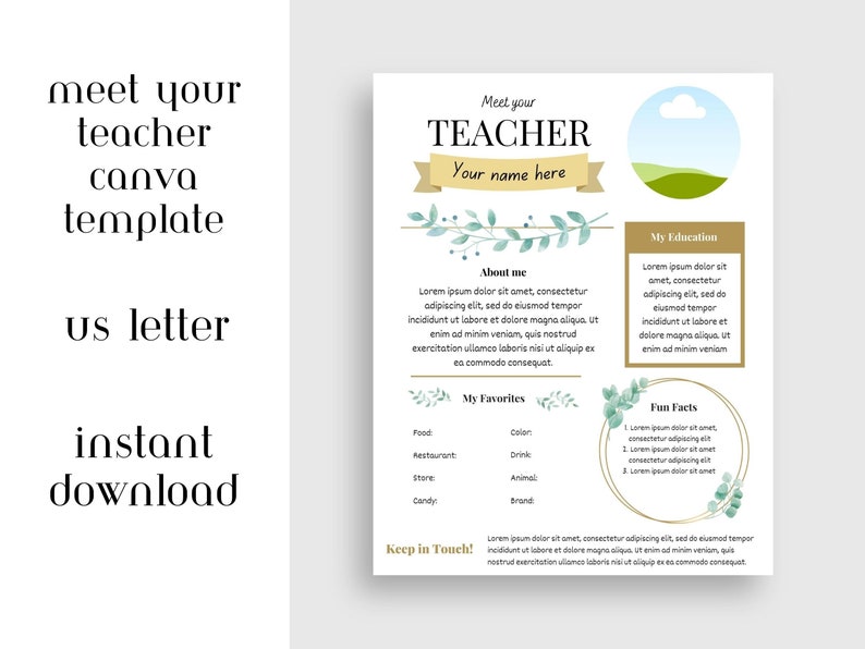 Meet Your Teacher Digital Flyer and Poster Templates | Editable and ...