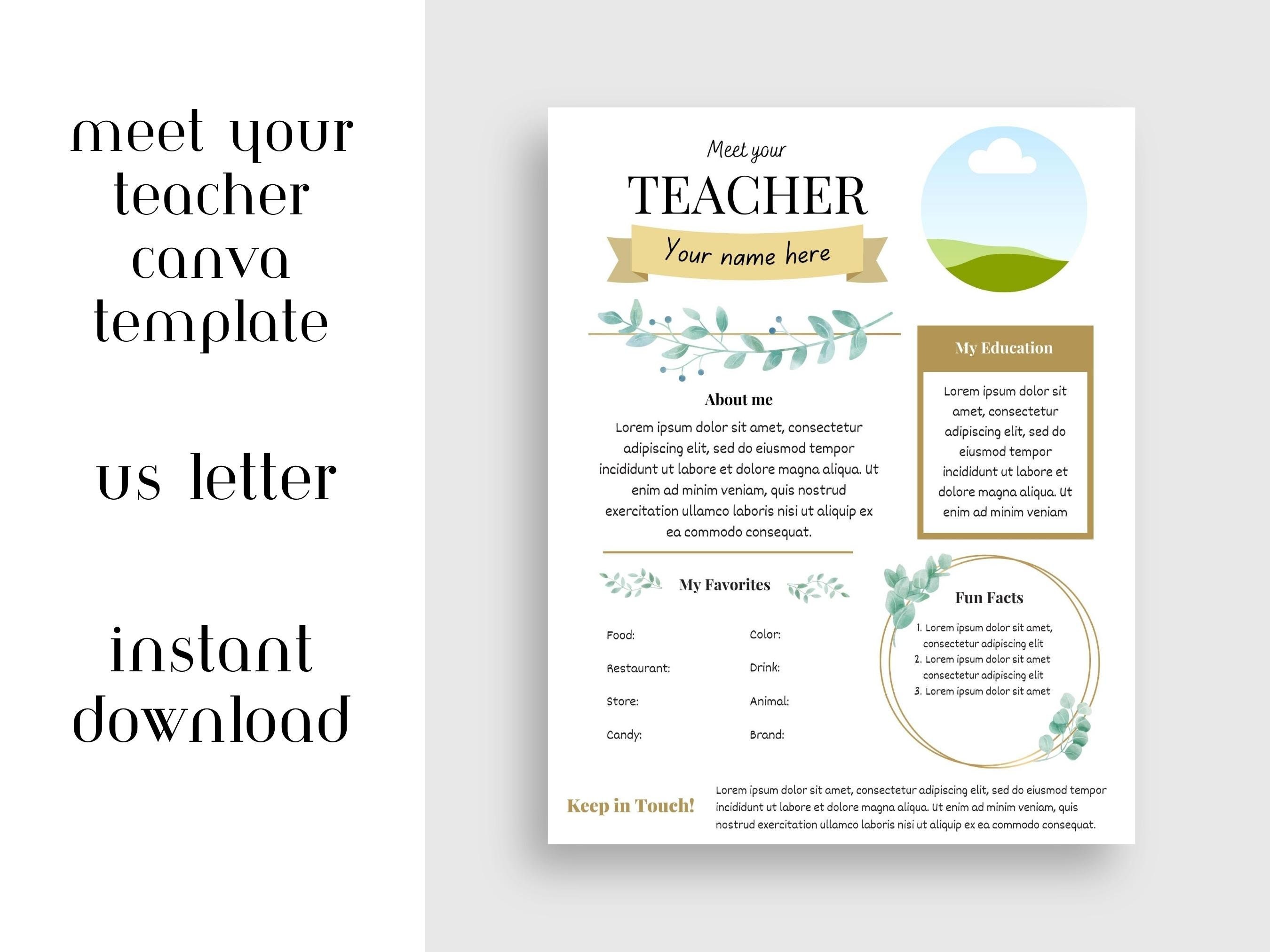 Meet Your Teacher Digital Flyer and Poster Templates Editable and ...