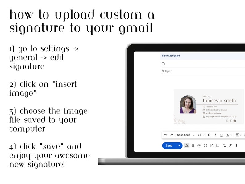 Email Signature Template With Photo and Social Media Icons | Editable ...