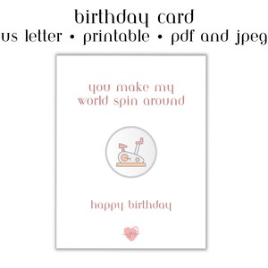 Printable Birthday Card for Spin Class Lovers | Romantic Birthday ...