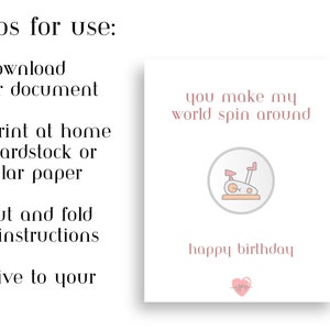 Printable Birthday Card for Spin Class Lovers | Romantic Birthday ...