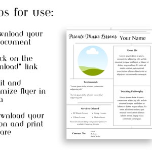 Music Teacher Private Lessons Flyer Template | Advertise Your Private ...