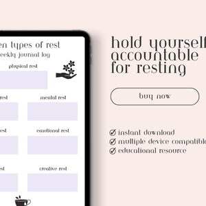 Seven Types of Rest Digital Journal Template | Wellness Journal | iPad ...