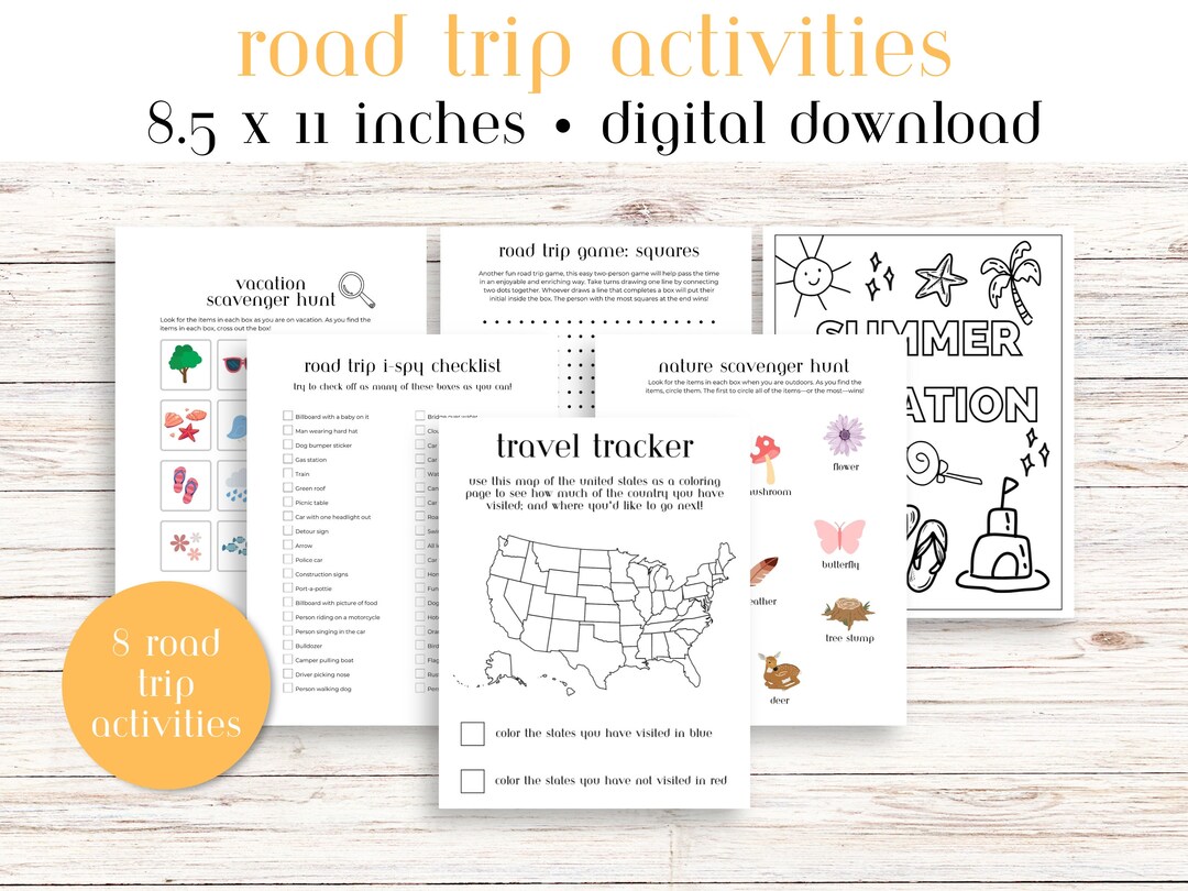 Family Road Trip Printable Activities and Games | 8 Fun Summer Vacation ...