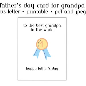 Father's Day Card for Grandpa Printable | Gift for Grandpa | Digital ...