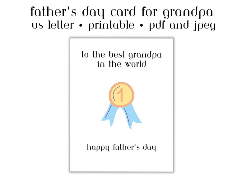 Father's Day Card for Grandpa Printable Gift for Grandpa Digital Card ...