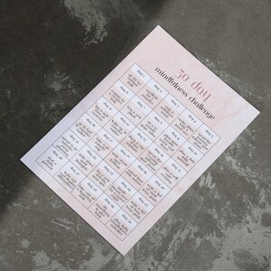 30 Days of Mindfulness Challenge Poster | Self Care Activity ...