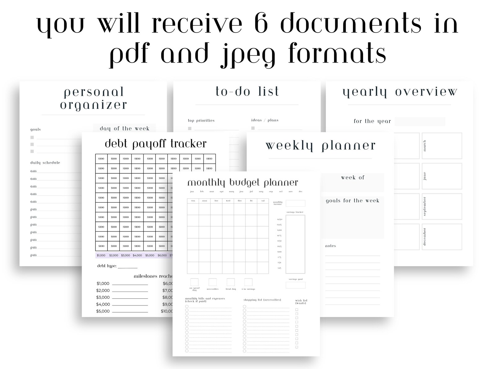 Financial Planner Bundle | Digital Tools to Help Achieve Financial ...