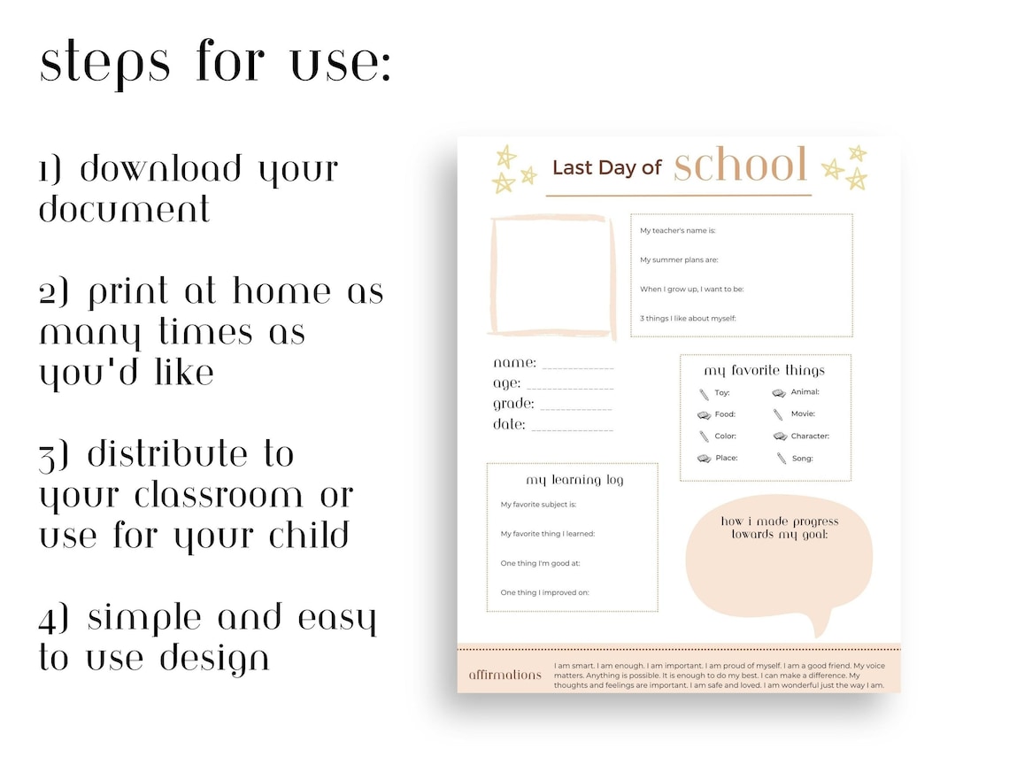 Classroom Introductions Printable Back to School Printable and ...