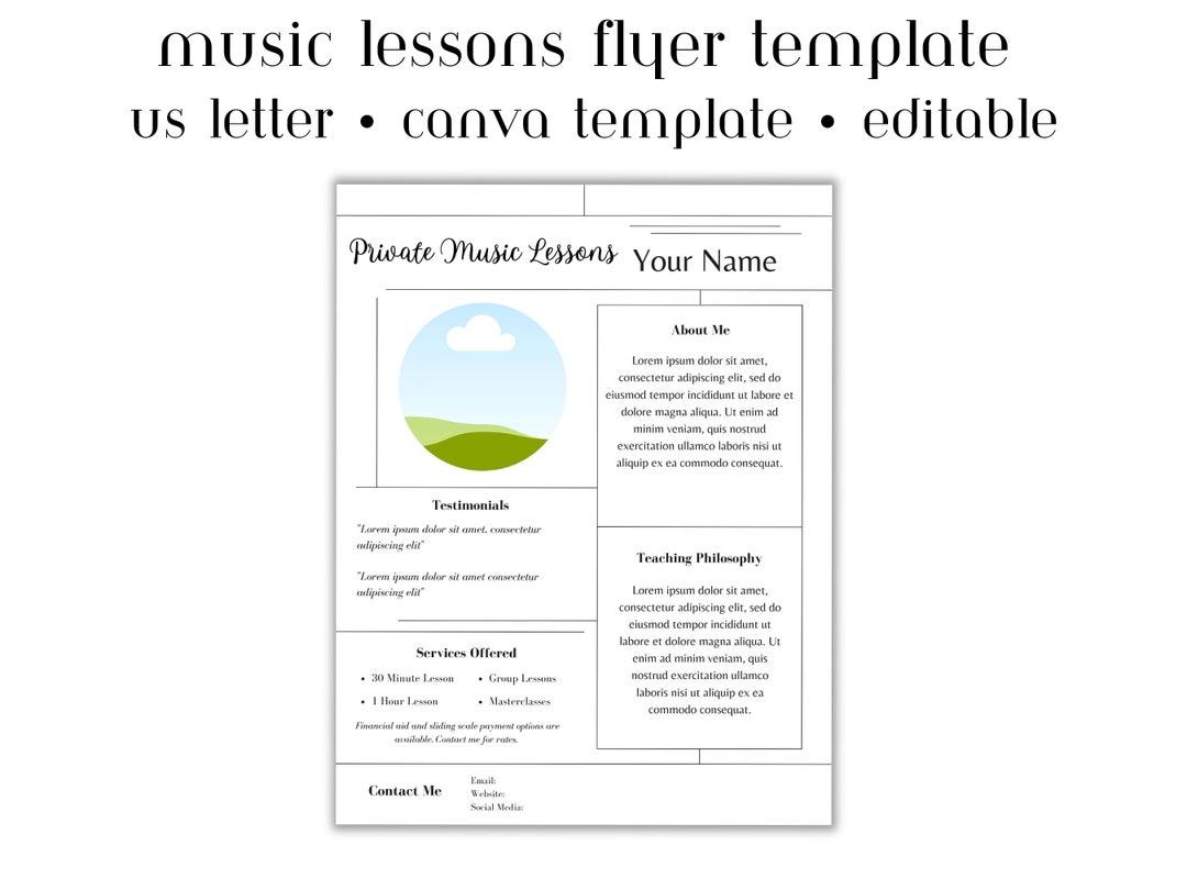 Music Teacher Private Lessons Flyer Template | Advertise Your Private ...