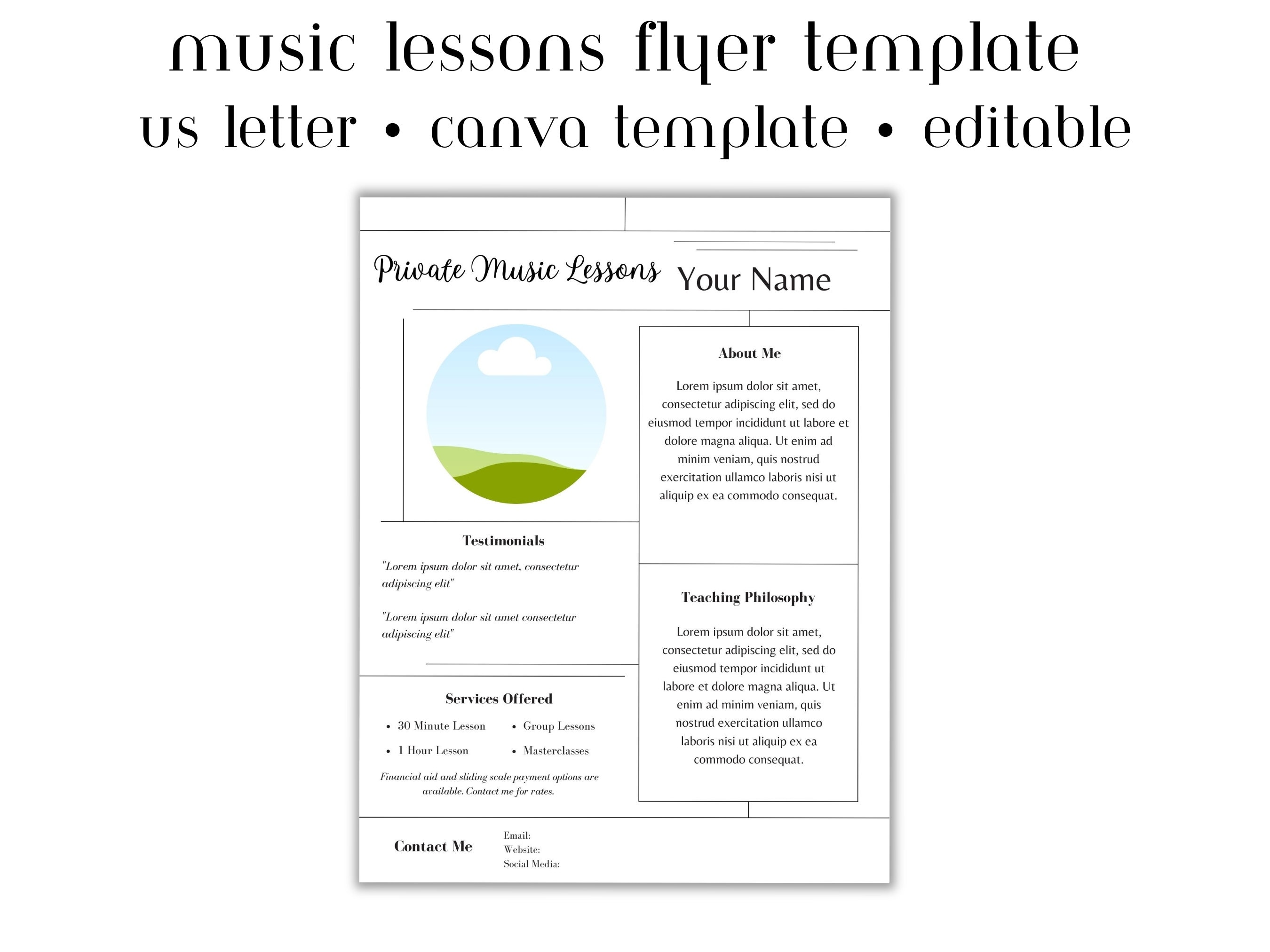 Music Teacher Private Lessons Flyer Template | Advertise Your Private ...