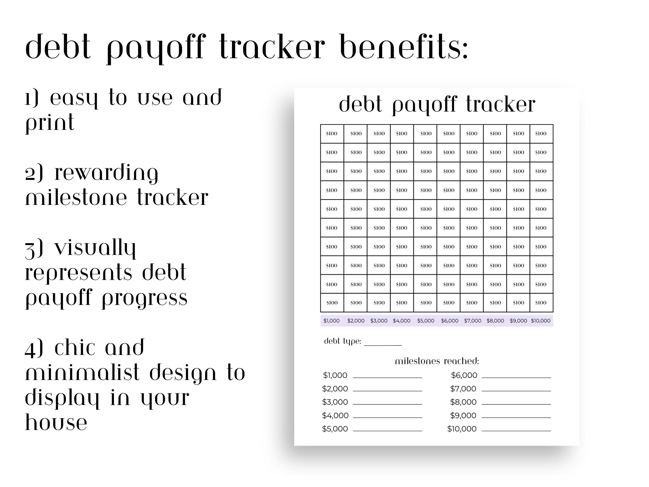 Debt Payoff Tracker Chart Printable Debt Planner Available in PDF and ...