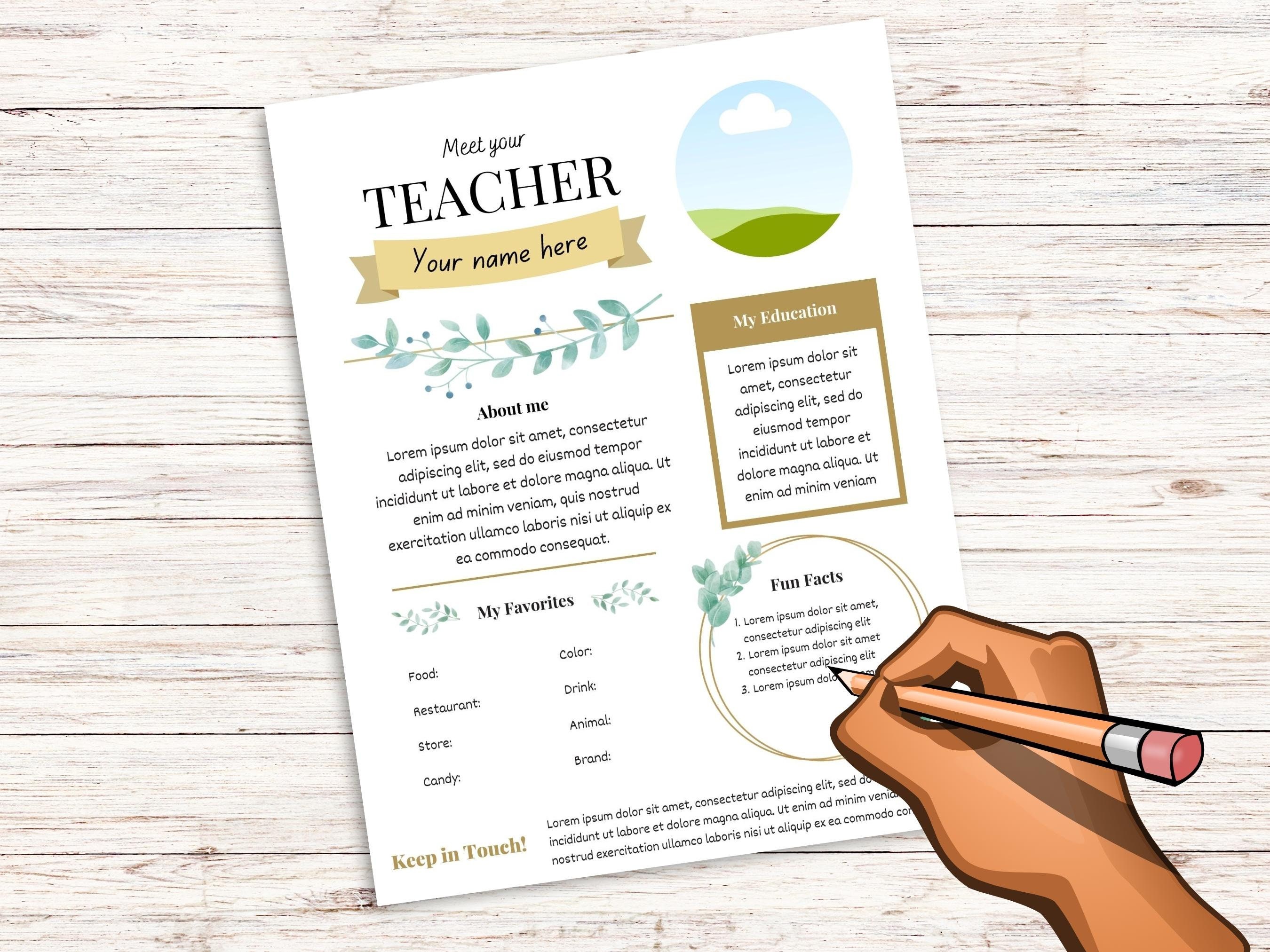 Meet Your Teacher Digital Flyer and Poster Templates Editable and ...