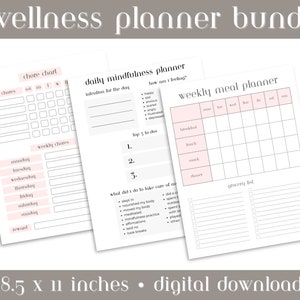 Health and Wellness Digital Planner Bundle | Contains Planner Templates ...