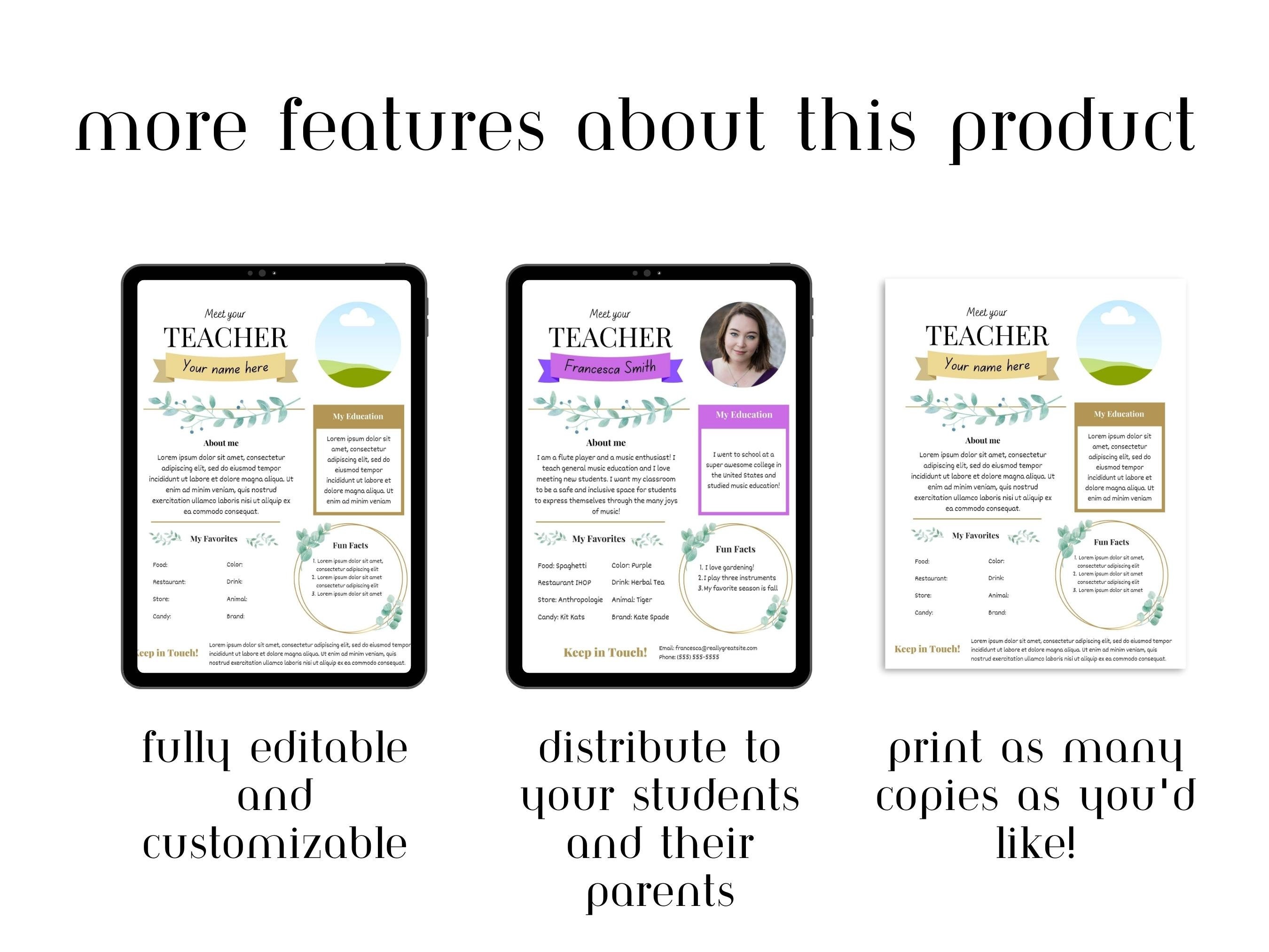 Meet Your Teacher Digital Flyer and Poster Templates Editable and ...