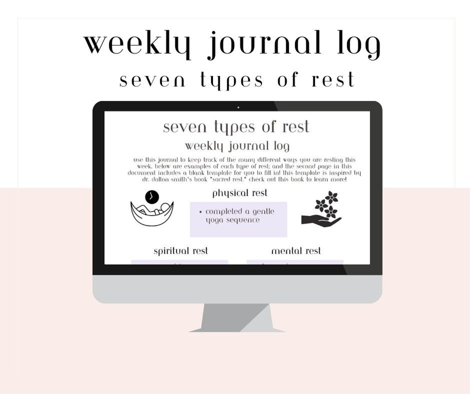 Seven Types of Rest Digital Journal Template | Wellness Journal | iPad ...