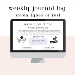 Seven Types of Rest Digital Journal Template | Wellness Journal | iPad ...