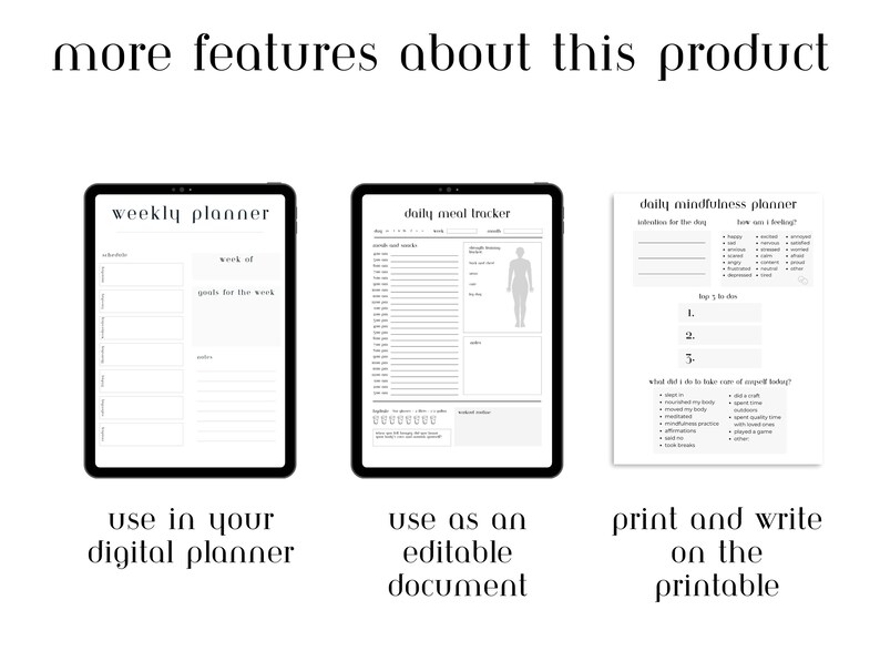Health and Wellness Digital Planner Bundle | Contains Planner Templates ...
