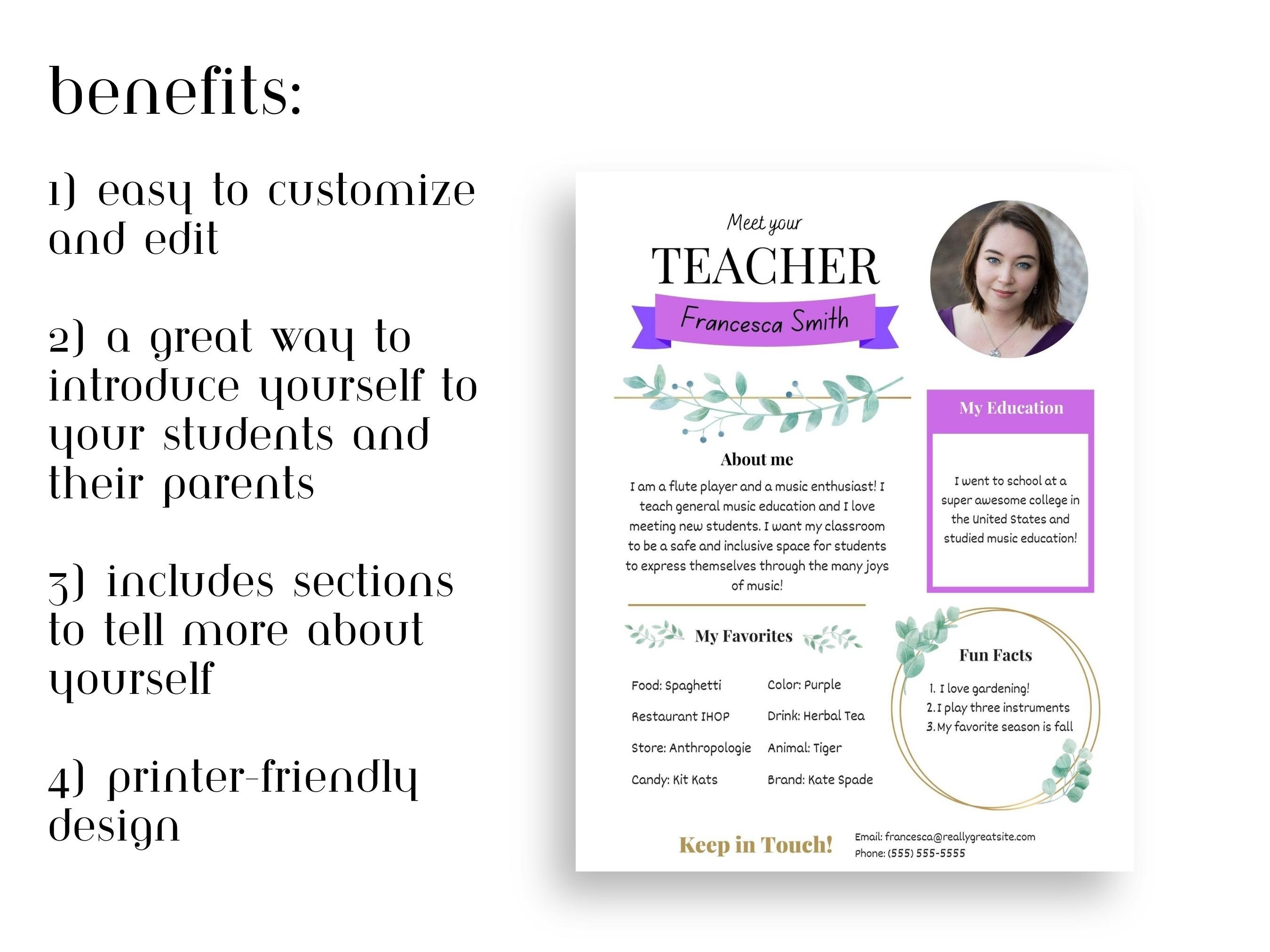 Meet Your Teacher Digital Flyer and Poster Templates Editable and ...