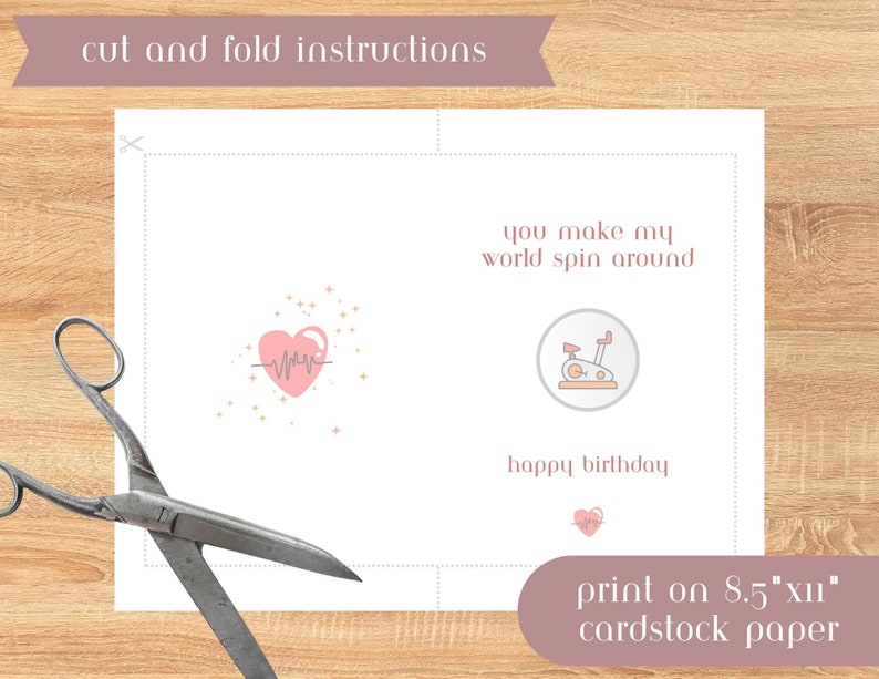 Printable Birthday Card for Spin Class Lovers Romantic - Etsy