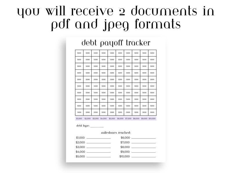 Debt Payoff Tracker Chart | Printable Debt Planner | Available in PDF ...