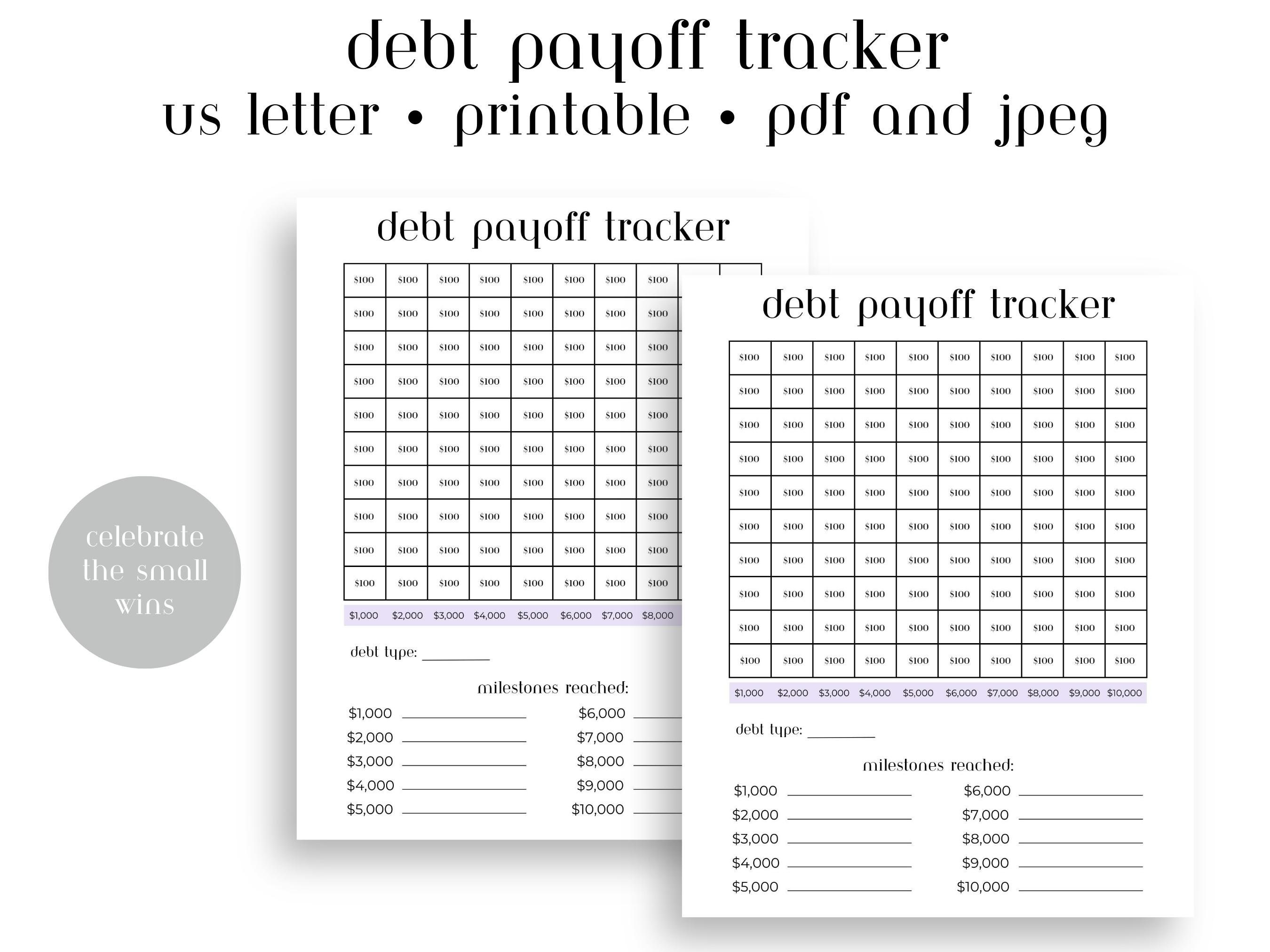 Debt Payoff Tracker Chart Printable Debt Planner Available in PDF and ...
