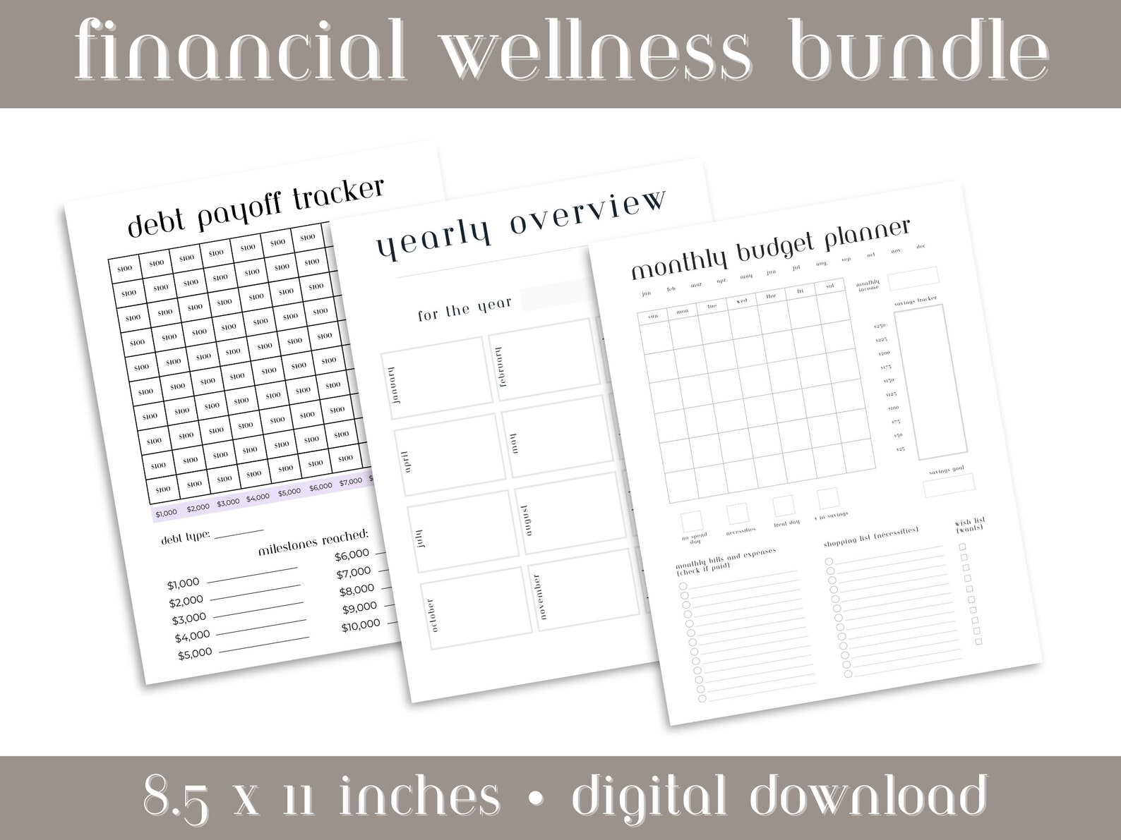 Financial Planner Bundle | Digital Tools to Help Achieve Financial ...