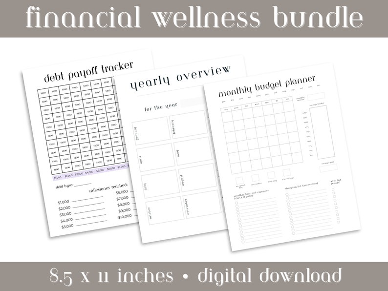 Financial Planner Bundle | Digital Tools to Help Achieve Financial ...