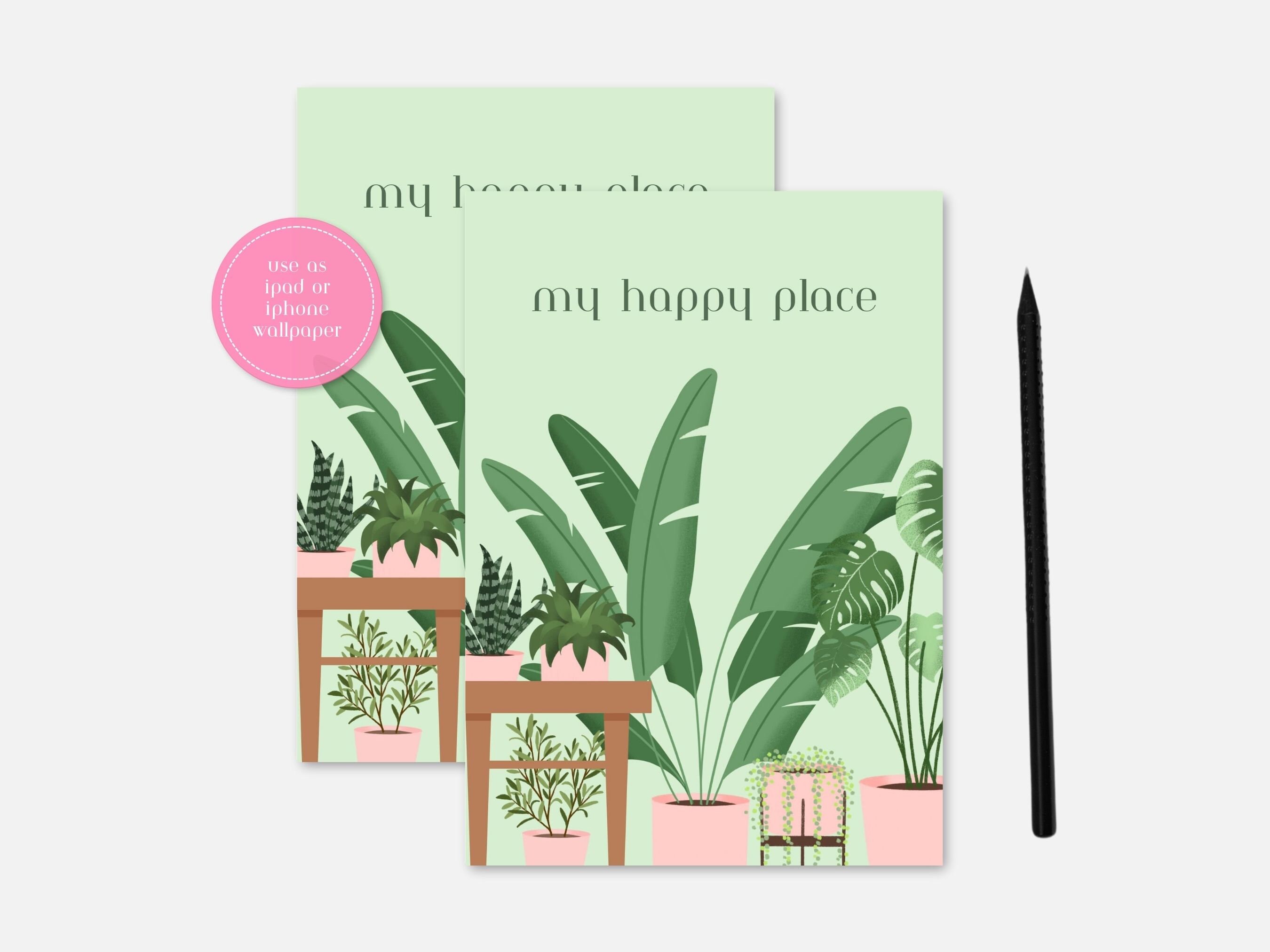 Houseplant my Happy Place Printable Wall Art Indoor Plant and Home ...