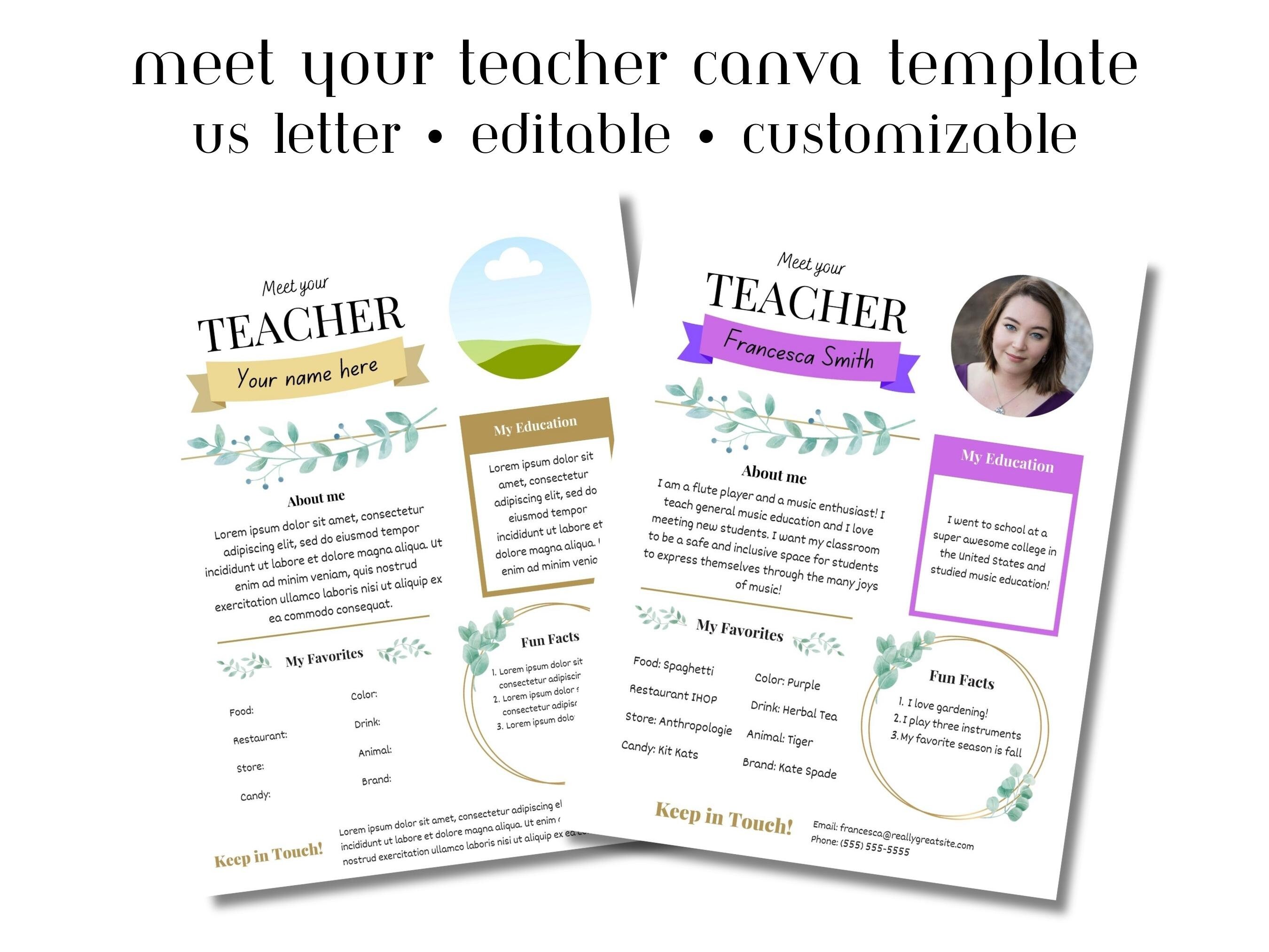 Meet Your Teacher Digital Flyer and Poster Templates | Editable and ...