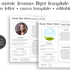 Music Teacher Private Lessons Flyer Template | Advertise Your Private ...