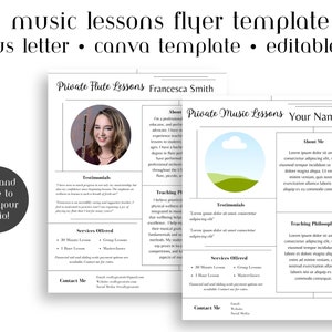 Music Teacher Private Lessons Flyer Template | Advertise Your Private ...