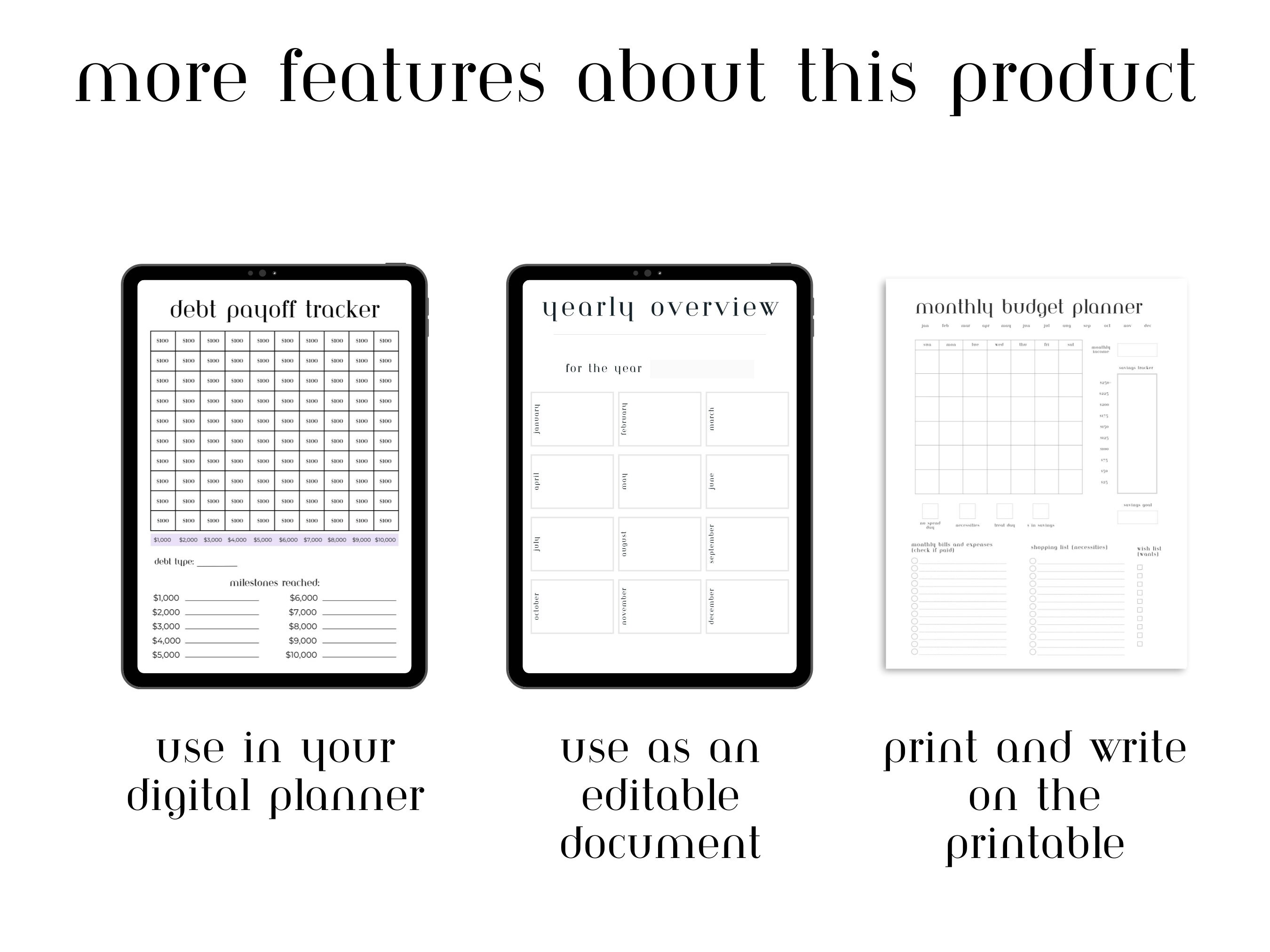 Financial Planner Bundle | Digital Tools to Help Achieve Financial ...