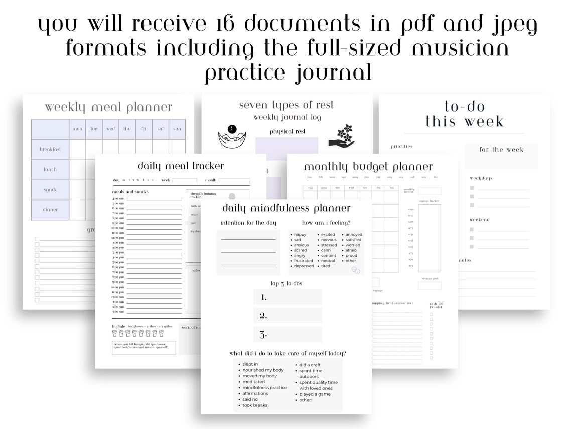 Health and Wellness Digital Planner Bundle Contains Planner Templates ...