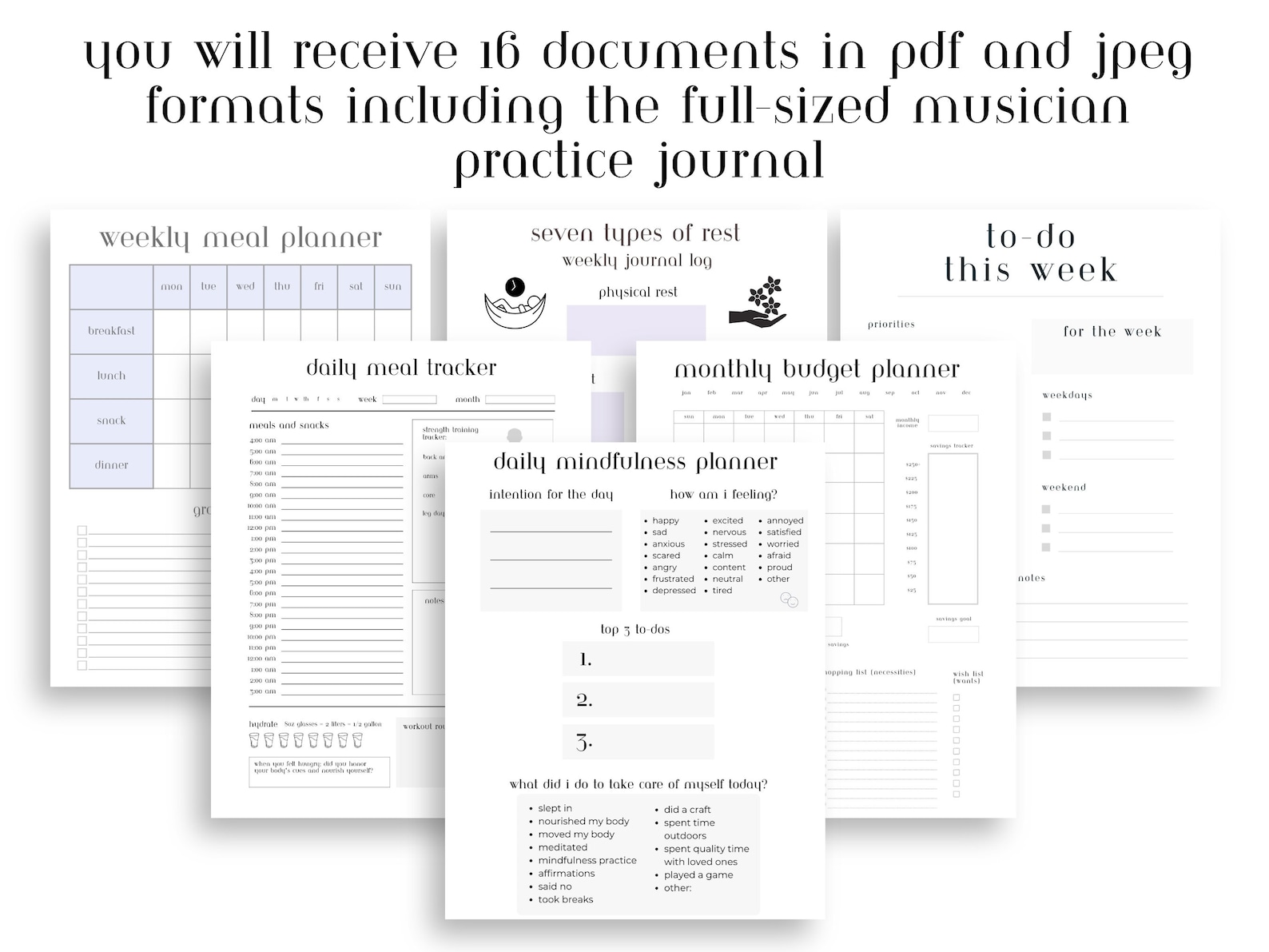 Health and Wellness Digital Planner Bundle | Contains Planner Templates ...