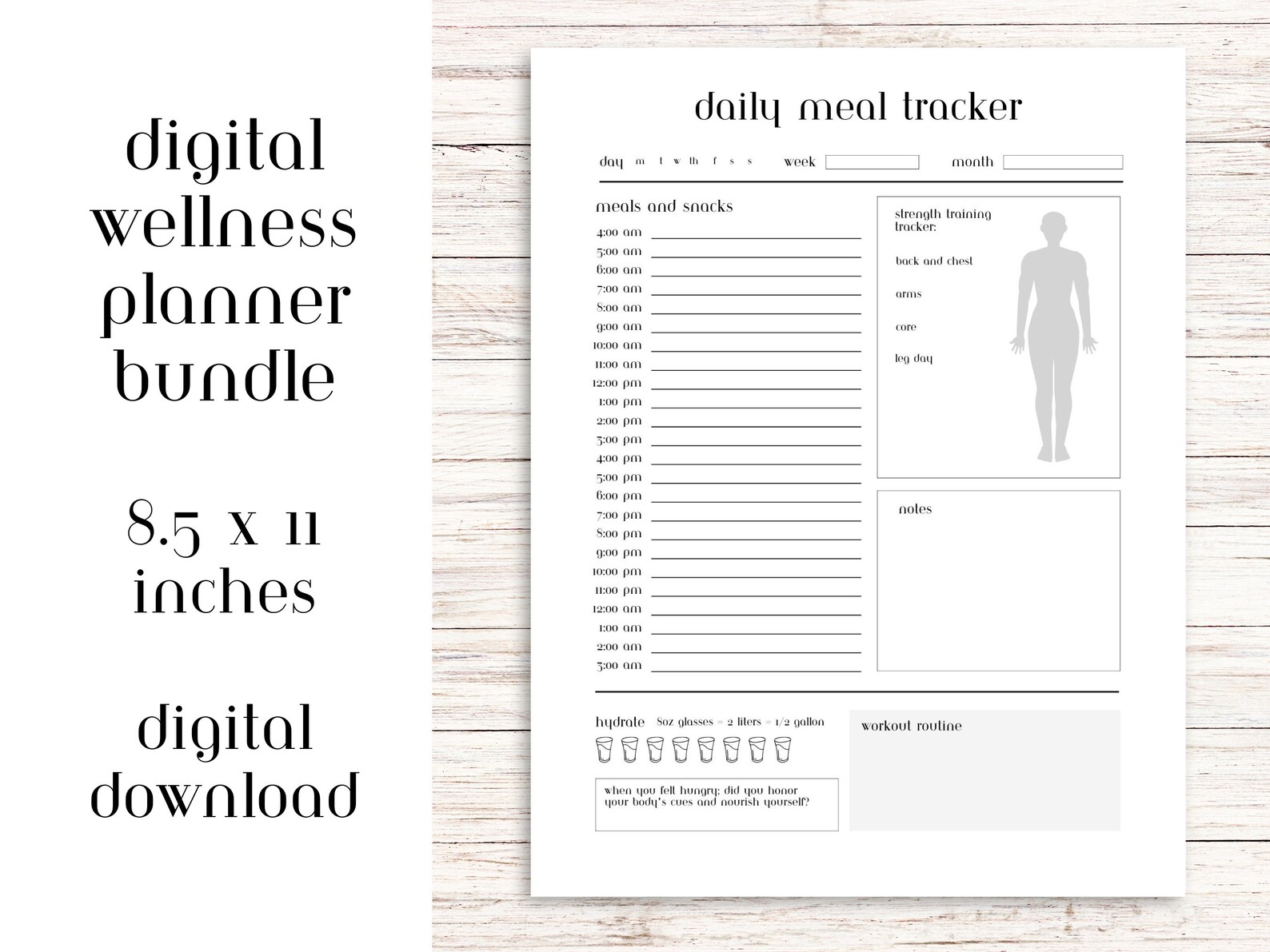 Health and Wellness Digital Planner Bundle | Contains Planner Templates ...