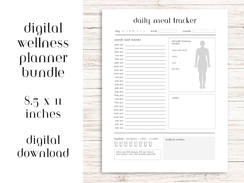 Health and Wellness Digital Planner Bundle | Contains Planner Templates ...