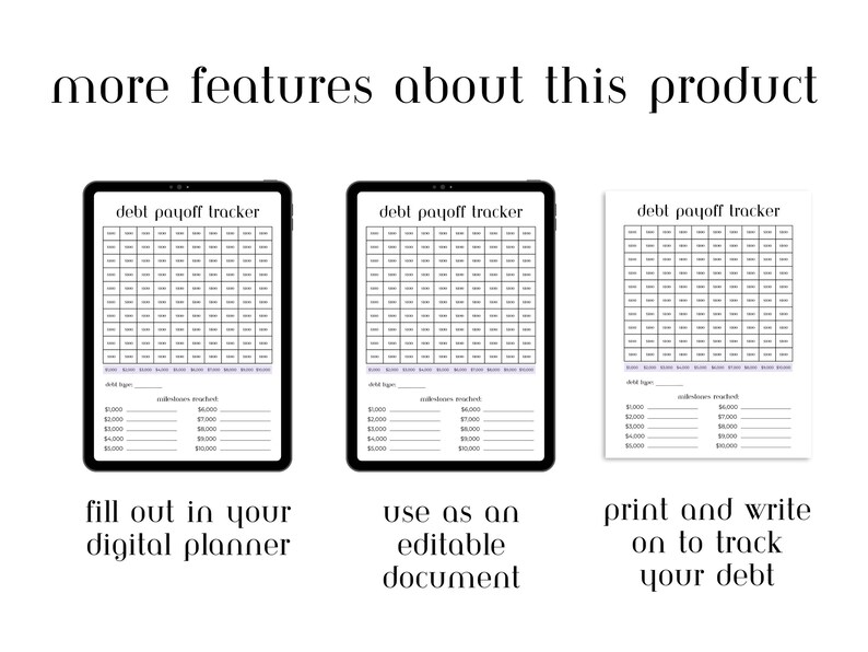 Debt Payoff Tracker Chart Printable Debt Planner Available in PDF and ...
