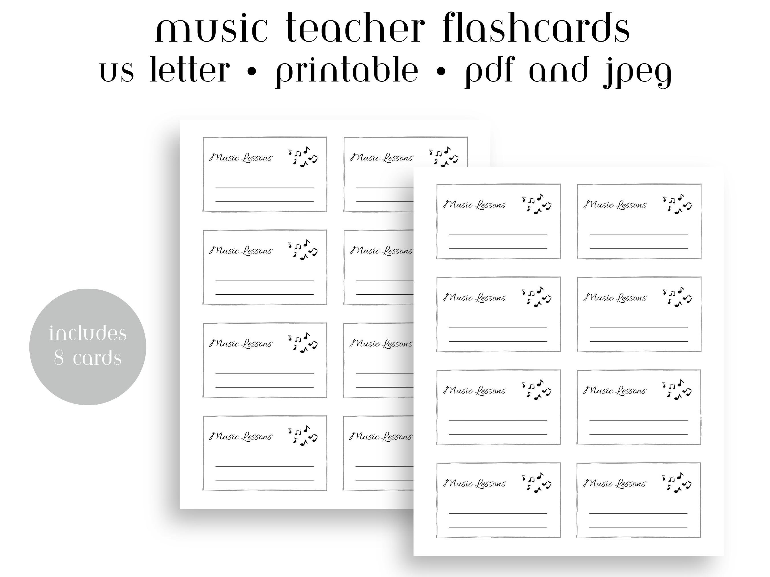 Printable Flashcards for Music Teachers | Music Lessons Digital ...