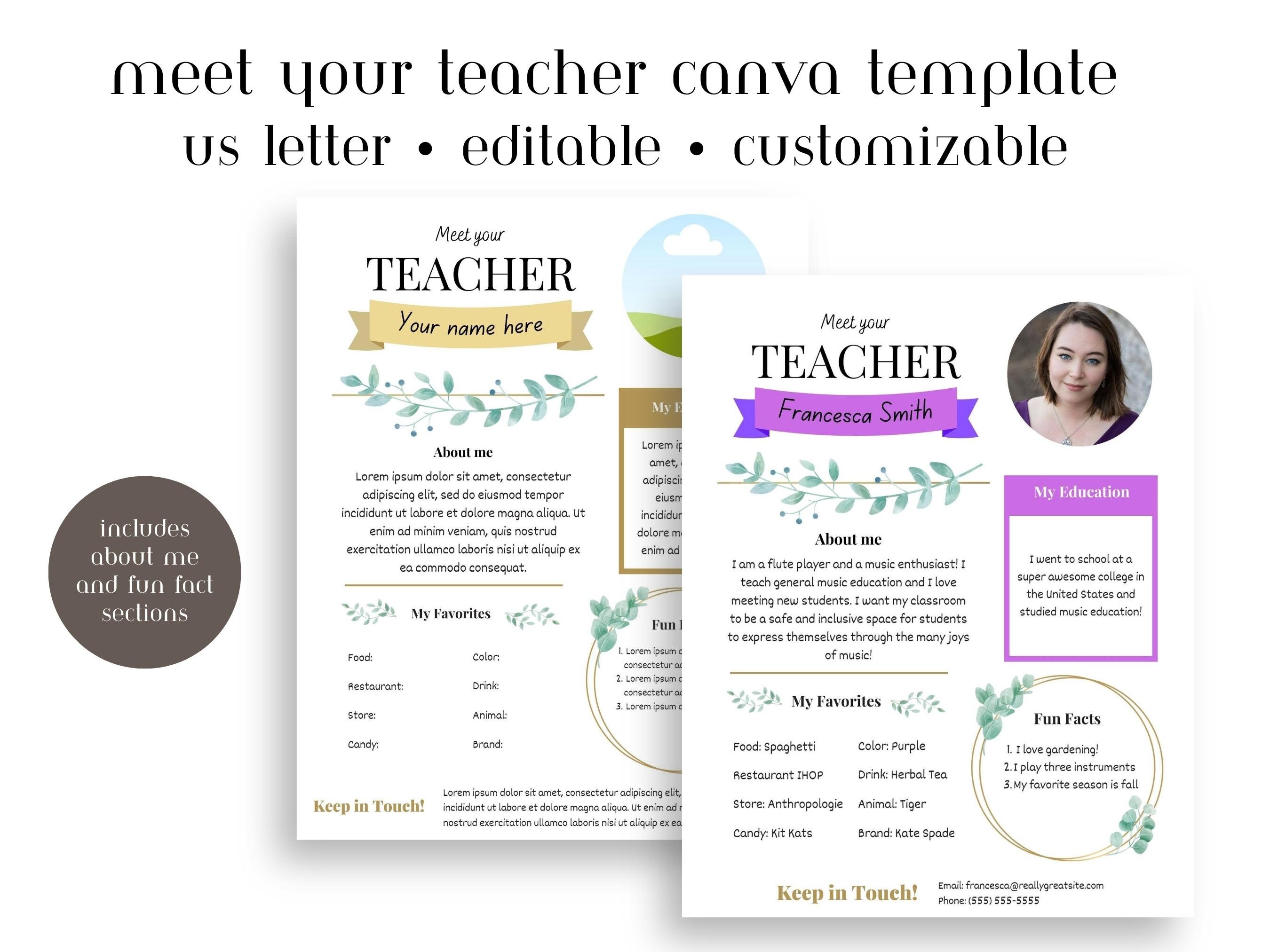 Meet Your Teacher Digital Flyer and Poster Templates Editable and ...