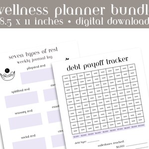 Health and Wellness Digital Planner Bundle | Contains Planner Templates ...