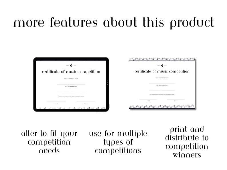 Music Competition Certificate Template | Editable Canva Certificate ...