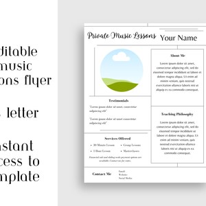Music Teacher Private Lessons Flyer Template | Advertise Your Private ...