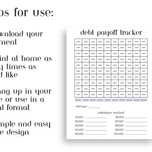 Debt Payoff Tracker Chart | Printable Debt Planner | Available in PDF ...