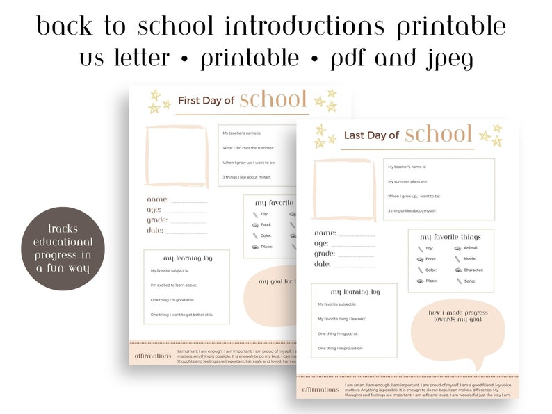 Classroom Introductions Printable Back to School Printable and ...